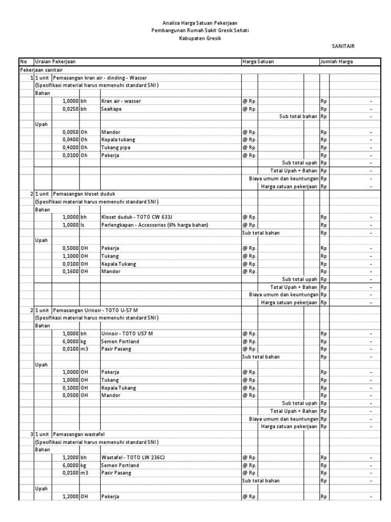 04 Ahsp Sanitair PDF | PDF