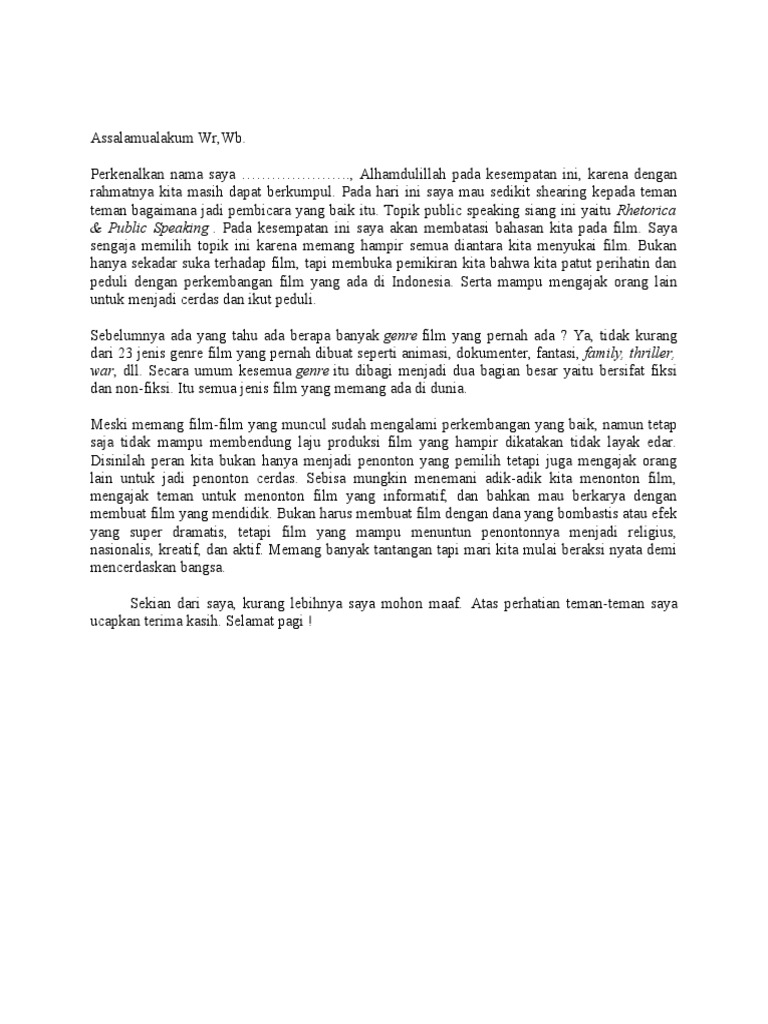 Script Public Speaking | PDF