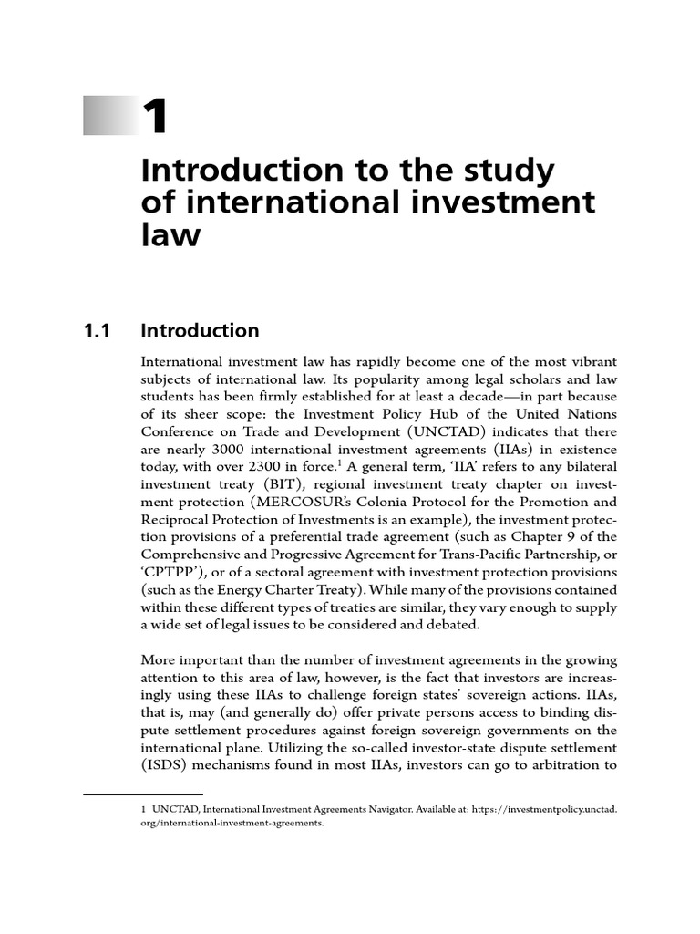 Intro to International Investment Law | PDF
