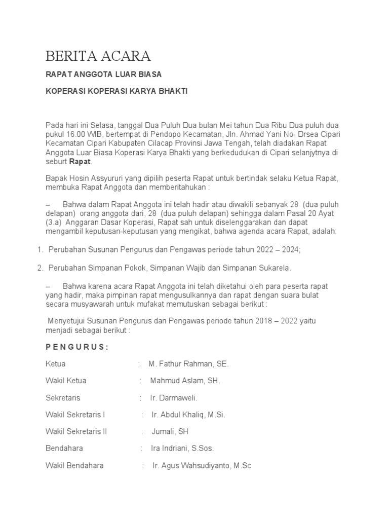 BERITA ACARA KUD.docx | PDF