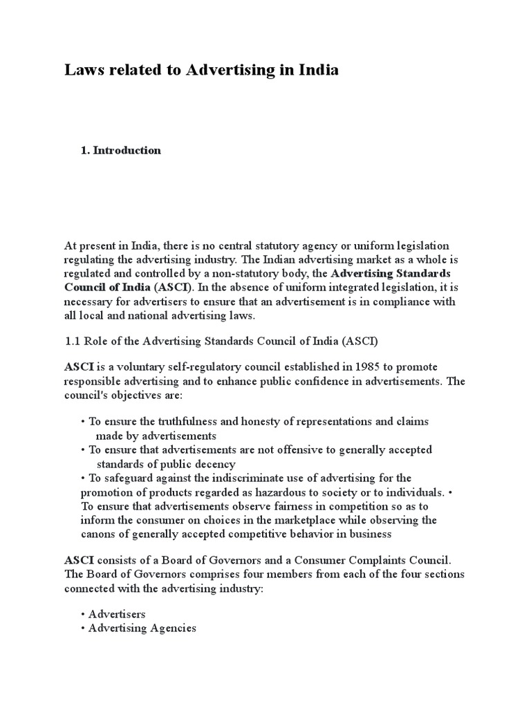 Advertising Laws and Banned Products in India | PDF | Self-Improvement