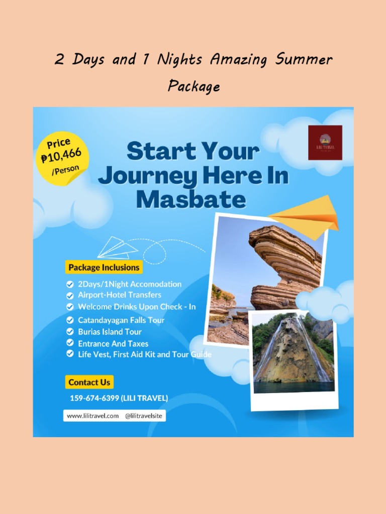 2D1N Masbate Tour Package 1 | PDF