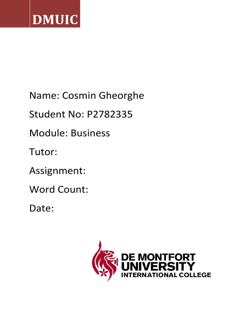 DMUIC Assignment Cover Sheet | PDF