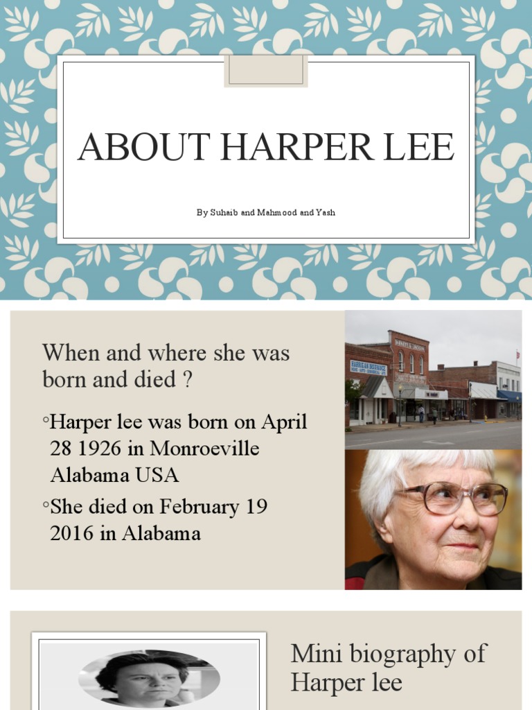 Harper Lee: Life, Works, and Legacy | PDF