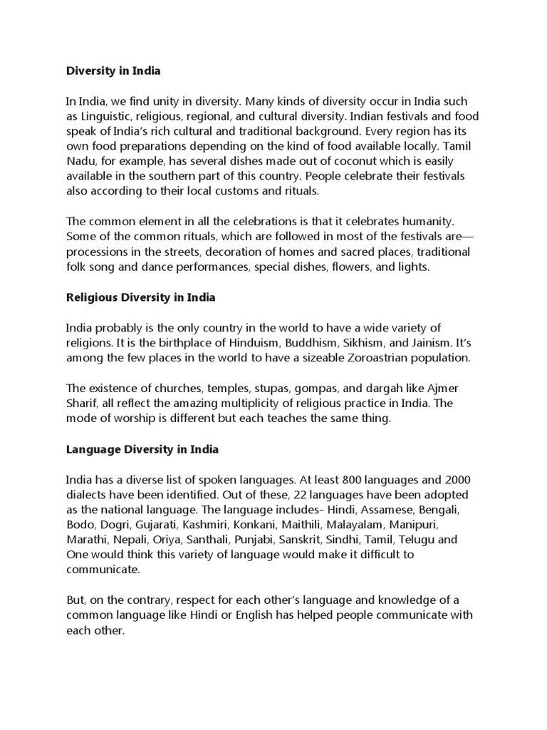 Diversity in India | PDF