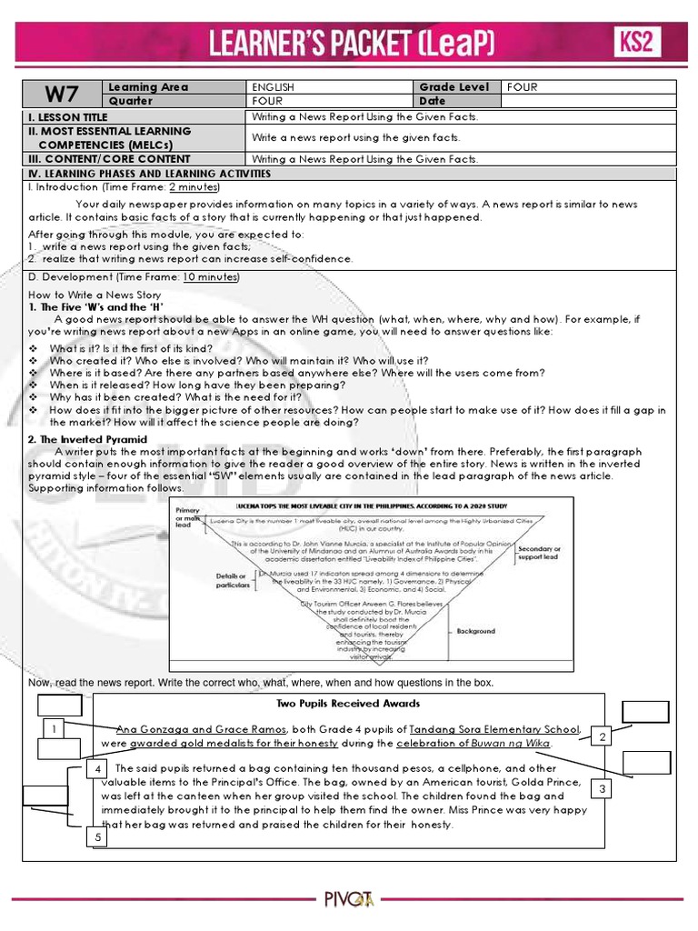Q4 English 4 Week7 | PDF | News | Learning