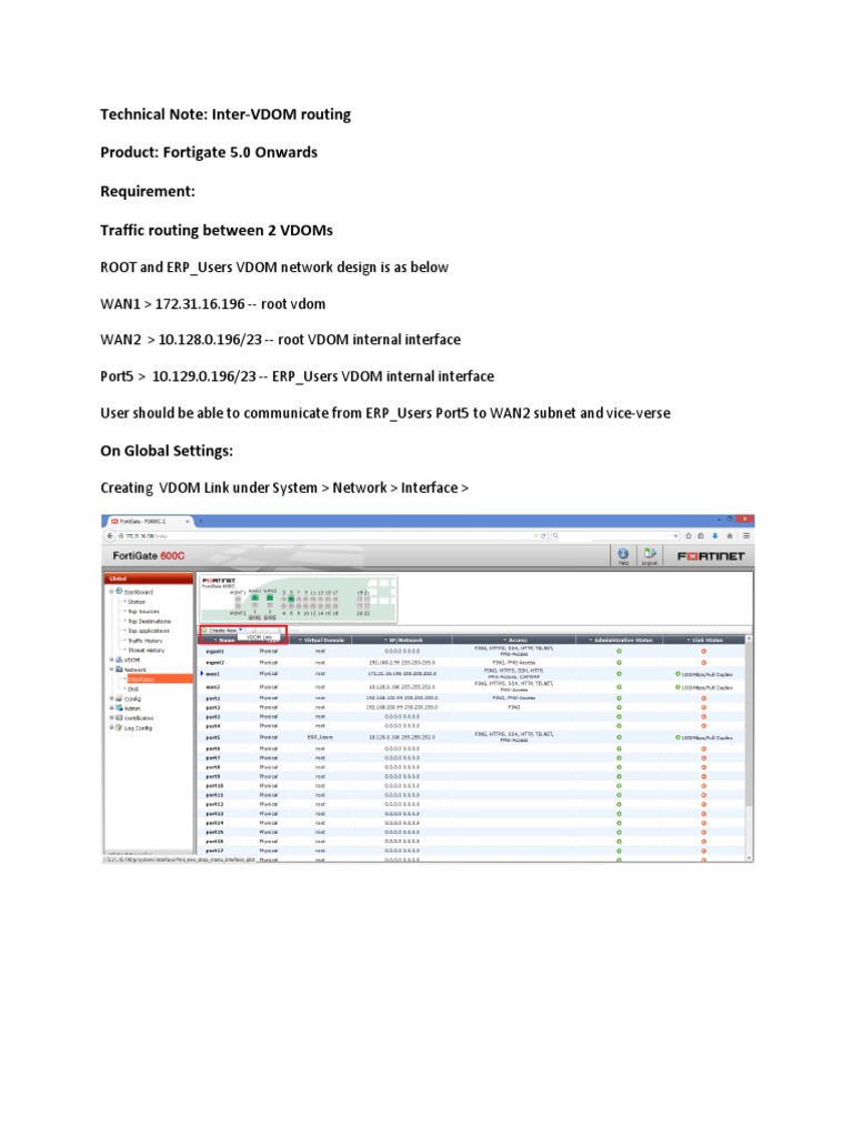 Fortigate Inter-VDOM Routing Guide | PDF | Computers