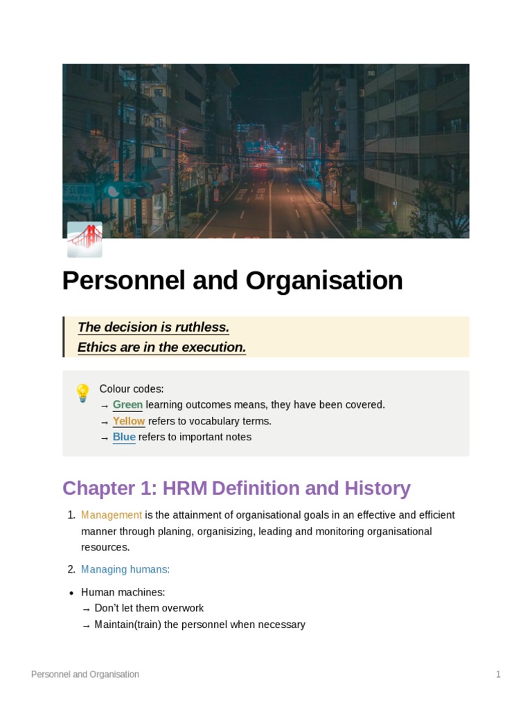 Personnel and Organisation | PDF | Employment | Human Resource Management