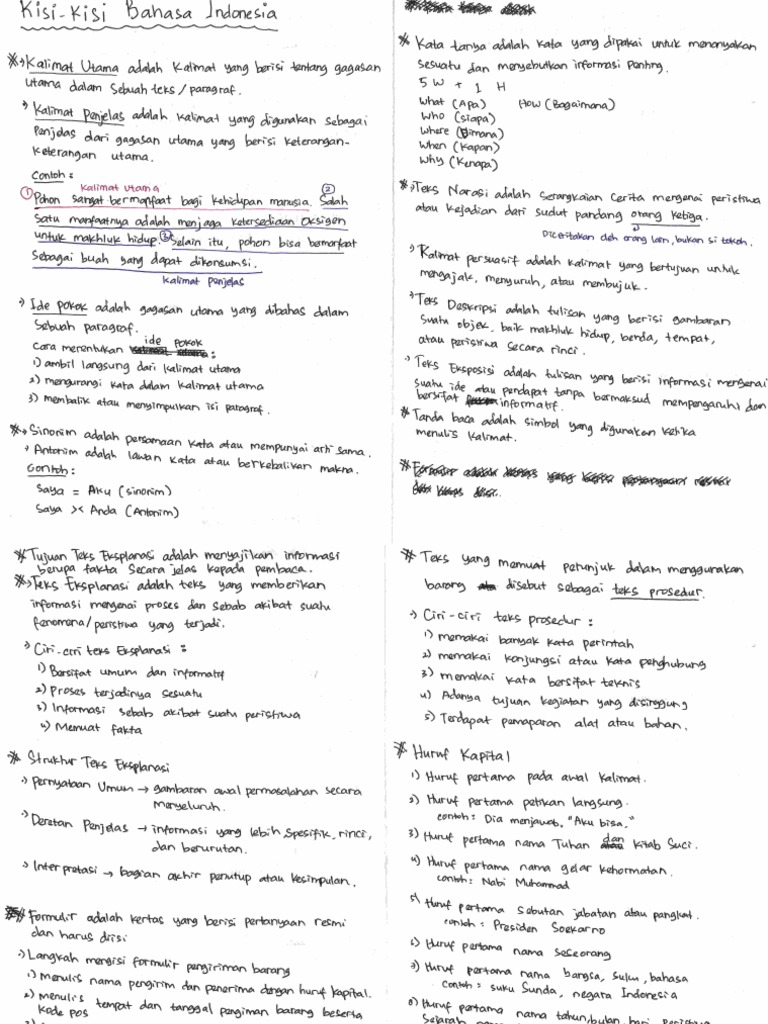 Rangkuman Bahasa INdonesia kelas 6.pdf | PDF