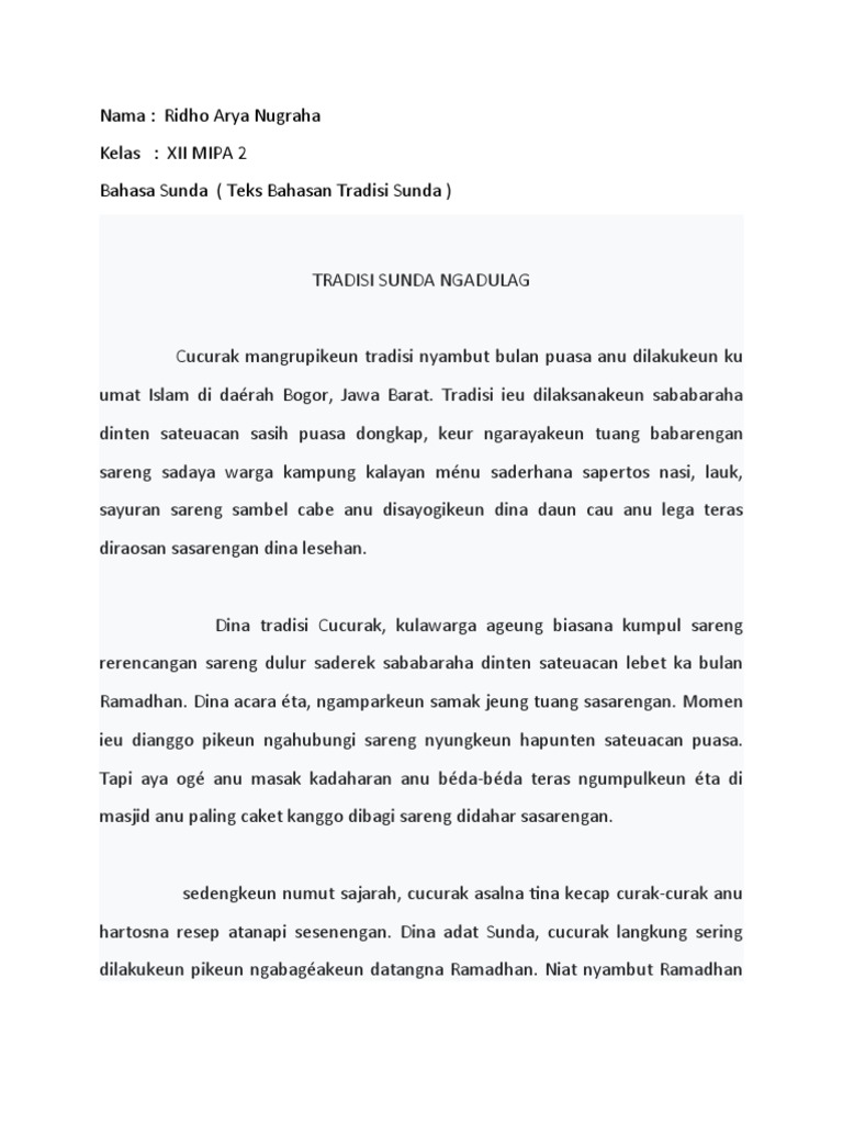 Tradisi Sunda Cucurak | PDF