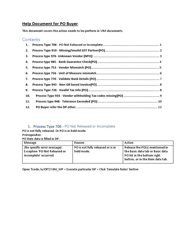 PO Buyer VIM Document Guide | PDF | Finance & Money Management | Law