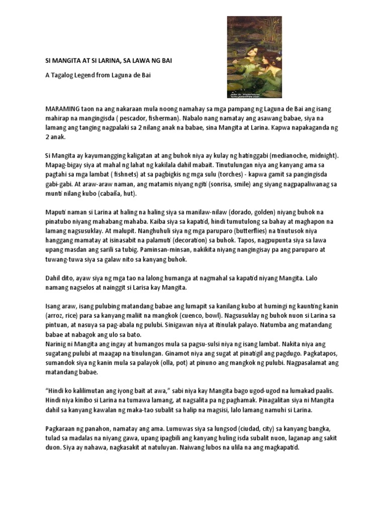 SI MANGITA AT SI LARINA Buod | PDF