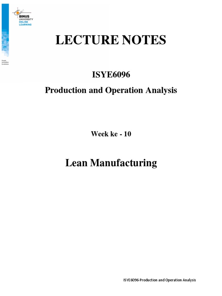 LN10-Lean Manufacturing PDF | PDF