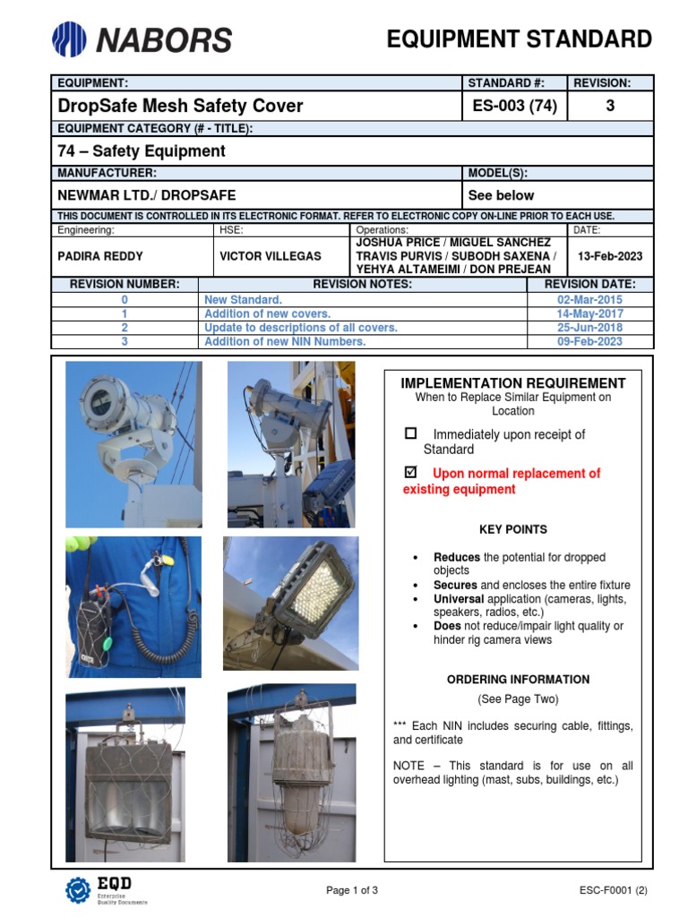 ES-003 (74) (3) DropSafe Mesh Safety Cover PDF | PDF | Manufactured ...