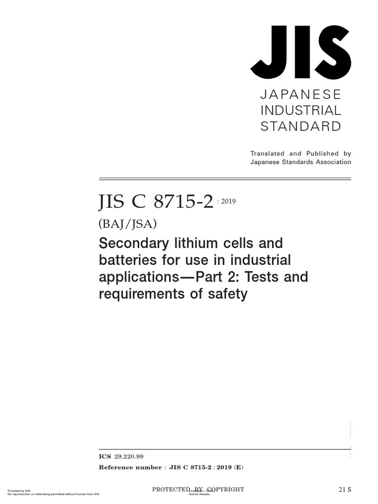 Jisc 8715-2019 PDF | PDF | Rechargeable Battery | Electrode