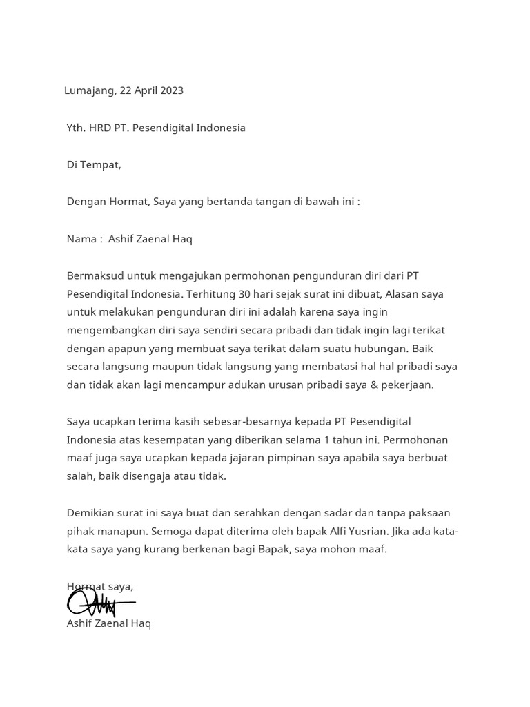 Resign PDF | PDF | Pengembangan Diri