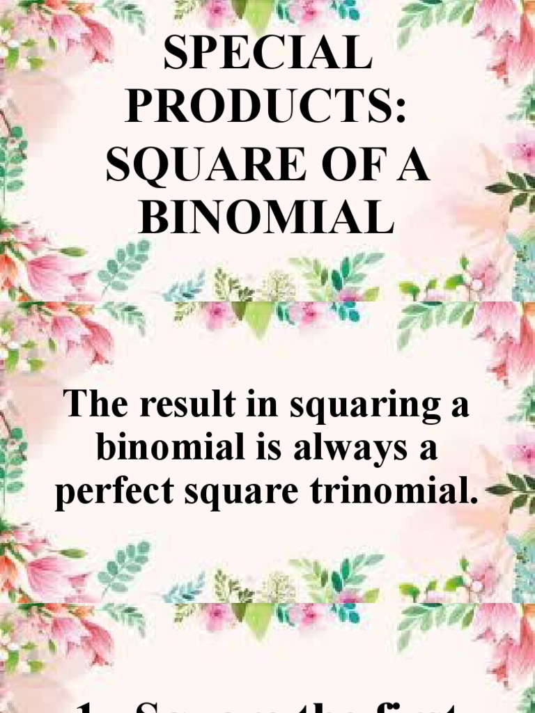 Square of A Binomial | PDF | Home & Garden