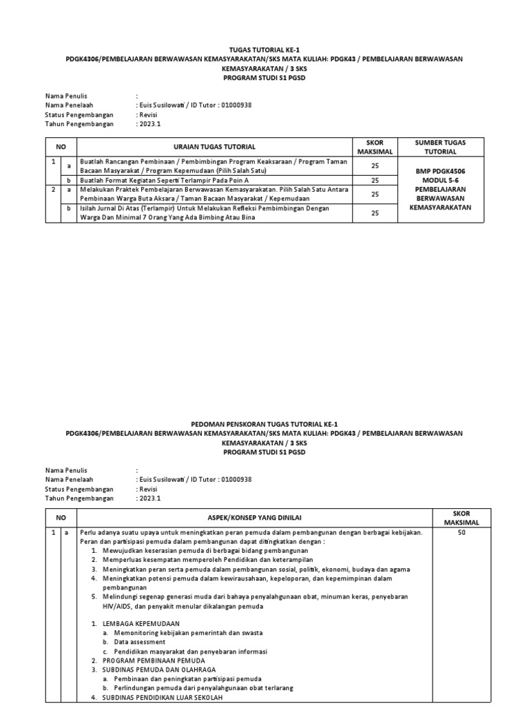 master tuton tugas 1 | PDF