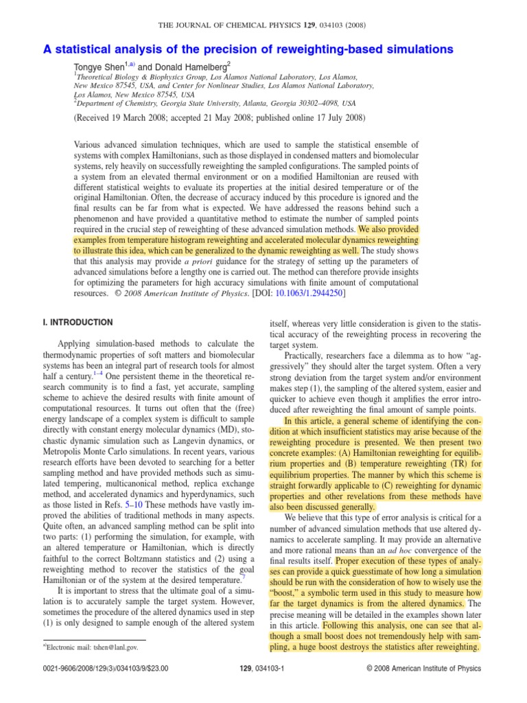 A Statistical Analysis of The Precision of Reweighting-Based ...