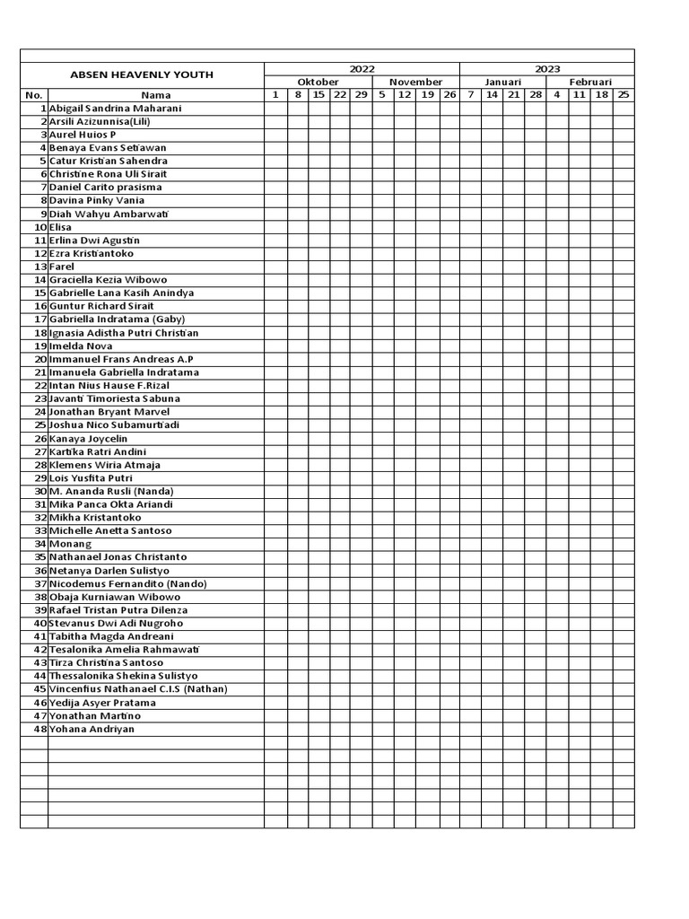 Absen Hy Work Book | PDF