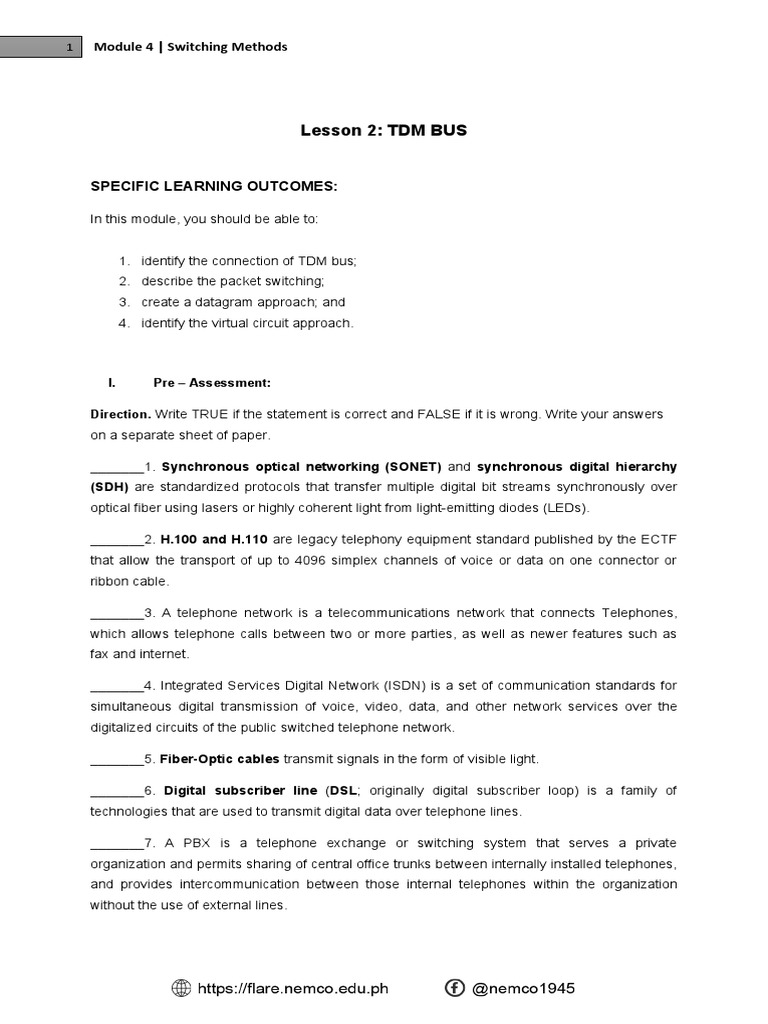 TDM Bus Switching Methods | PDF