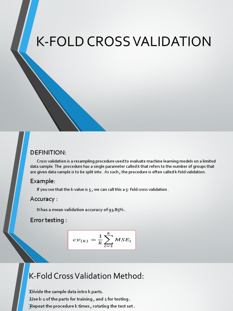 K Fold Cross Validation Pdf