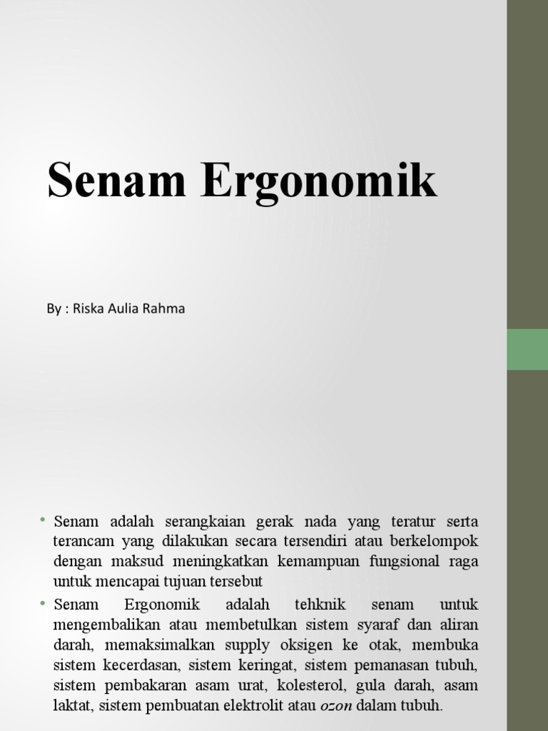 Senam Ergonomik ppt | PDF