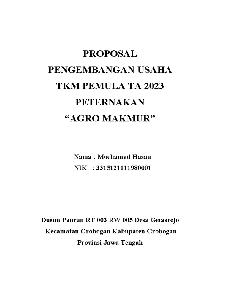 Proposal TKM Hasan | PDF
