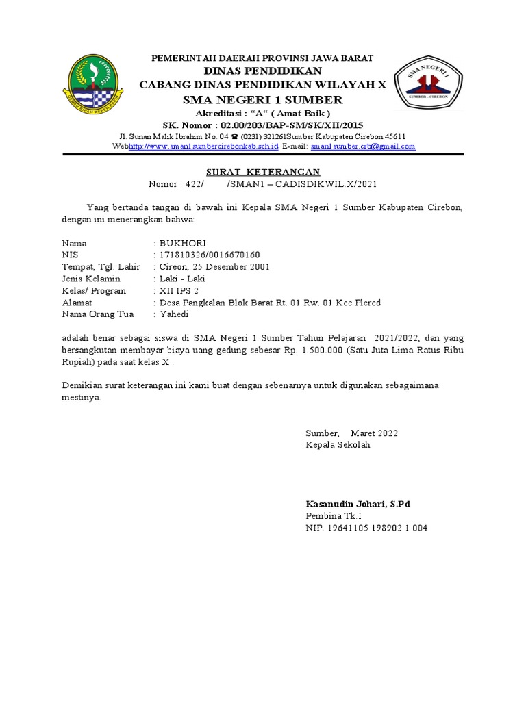 Sma Negeri 1 Sumber: Dinas Pendidikan Cabang Dinas Pendidikan Wilayah X ...