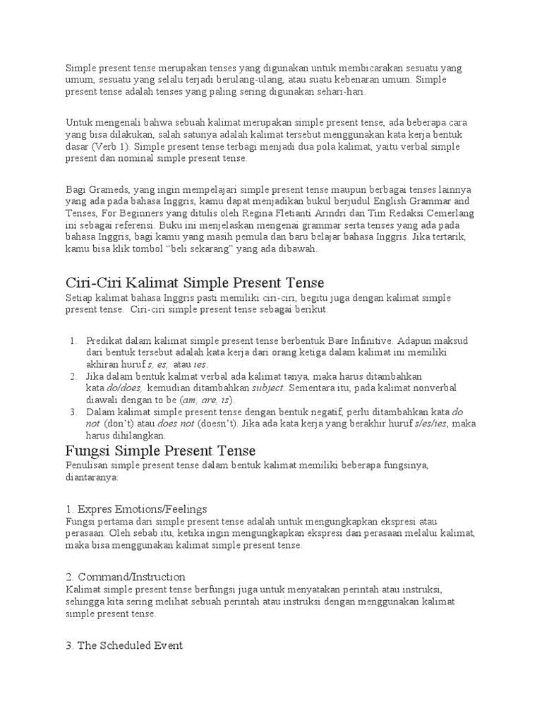 Fasna Simple Present Tense Merupakan Tenses Yang Digunakan Untuk Membicarakan Sesuatu Yang Umum ...