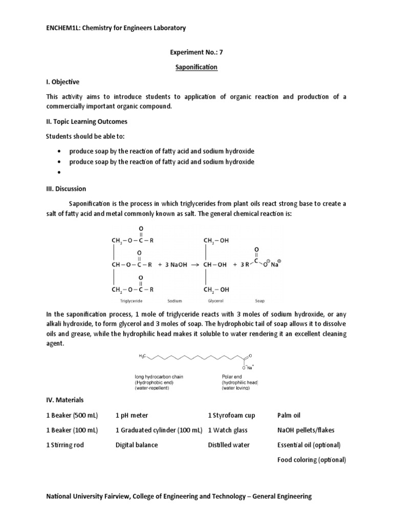 Experiment 6 Saponification | PDF