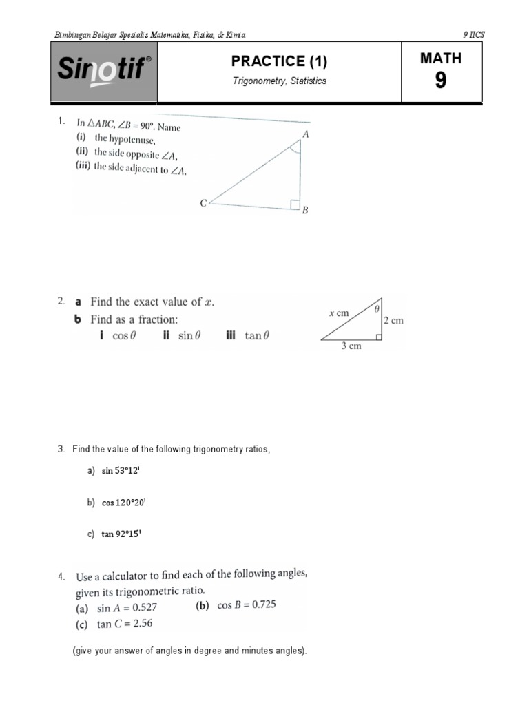 With Answer Key Practice Maths Midterm Sem 2 9 Iics Pdf Pdf