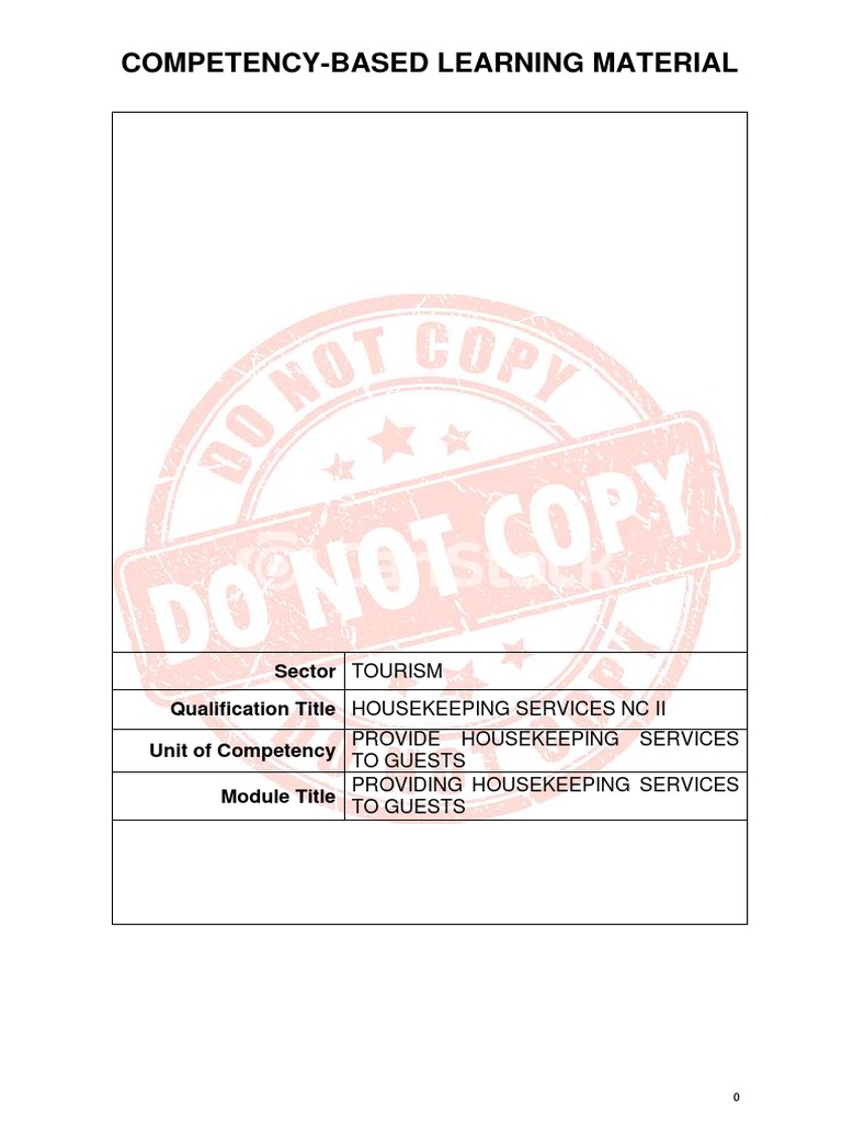 Housekeepingncii Core1 Providehousekeepingservicestoguests Edited ...