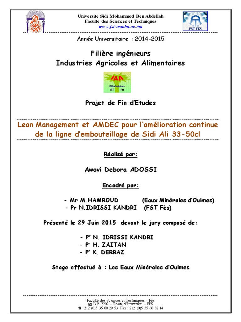 Lean Management Et AMDEC Pour L'amélioration Continue de La Ligne D ...