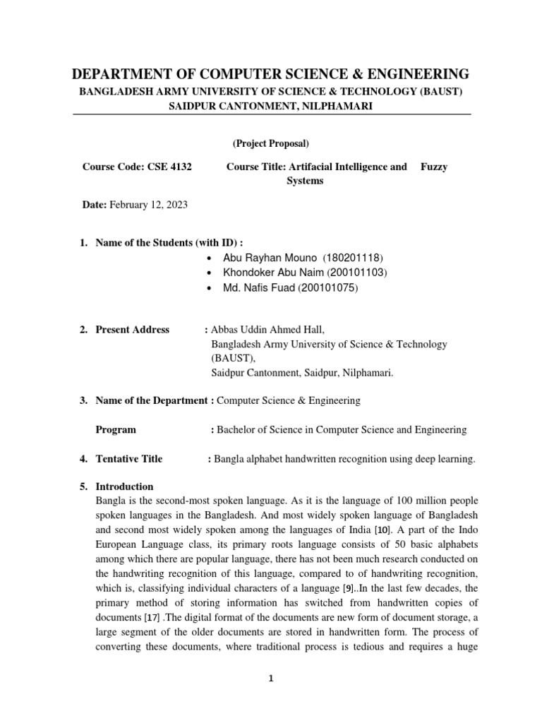 Project T Proposal Bangla Alphabet Handwritten Recognition Using Deep ...