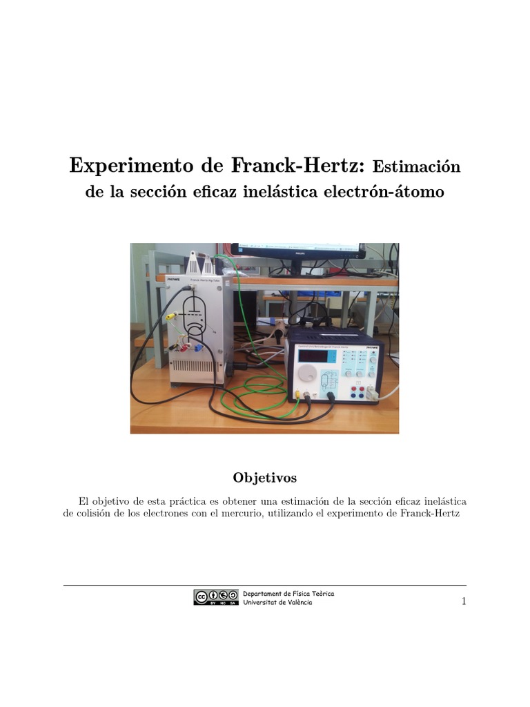 Guión Práctica Franck - Hertz Lab Cuántica Física UV | PDF | Ciencias fisicas | Metrología
