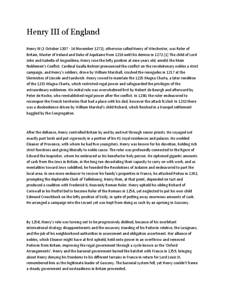 Henry III of Englan1 | PDF