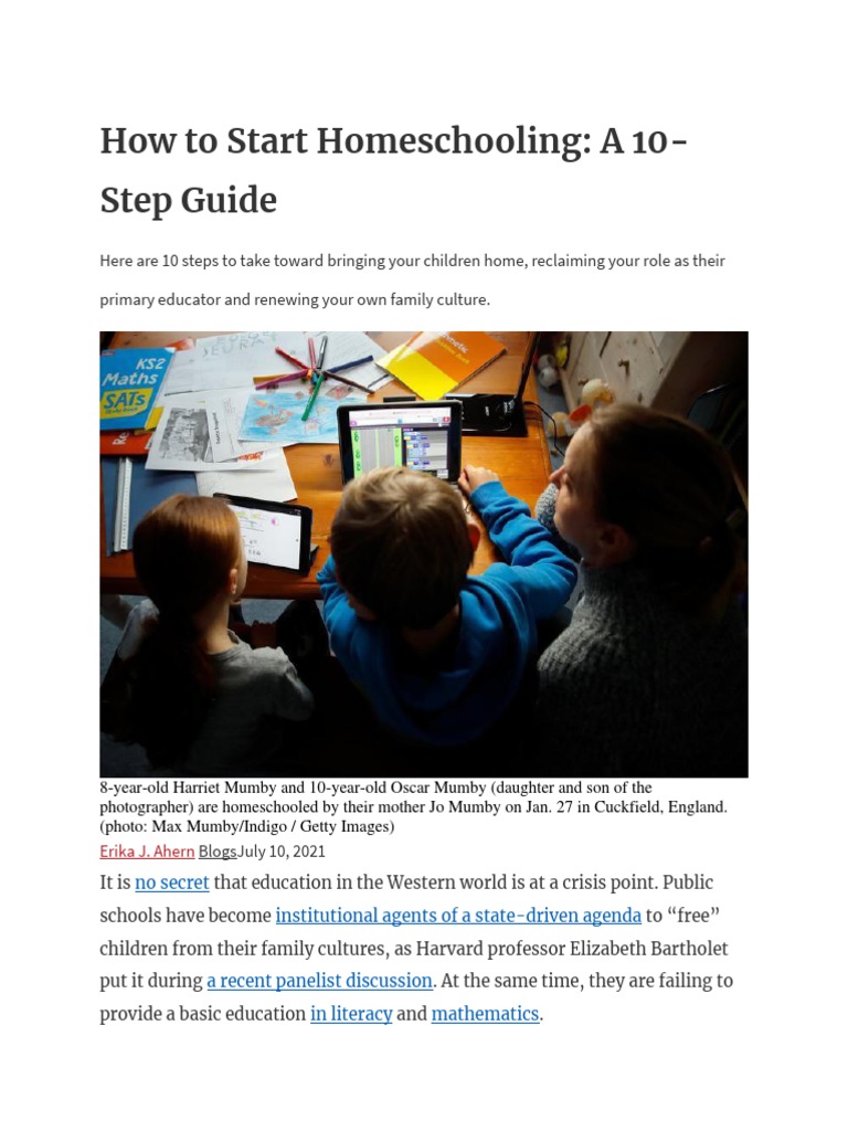 INSTRUCTIONS How To Start Homeschooling PDF | PDF