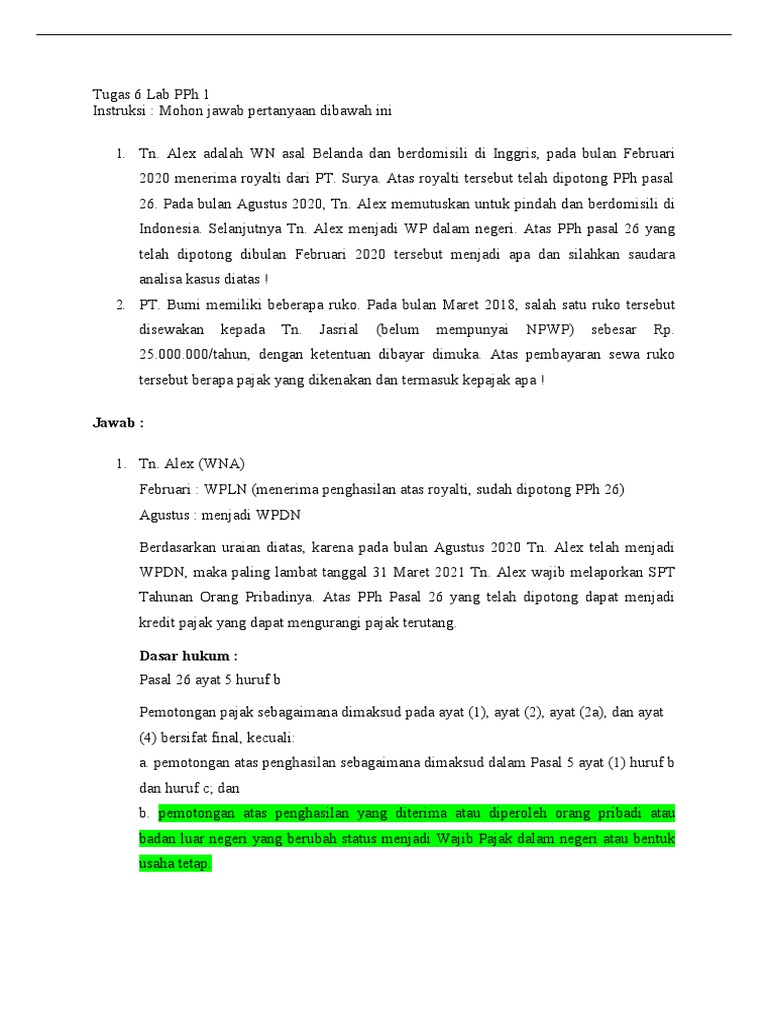 Tugas 6 Lab PPh1 PDF | PDF