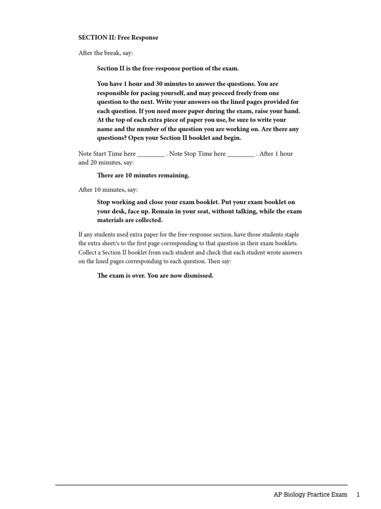 Ap Biology 2020 Practice Exam 1 FRQ PDF | PDF