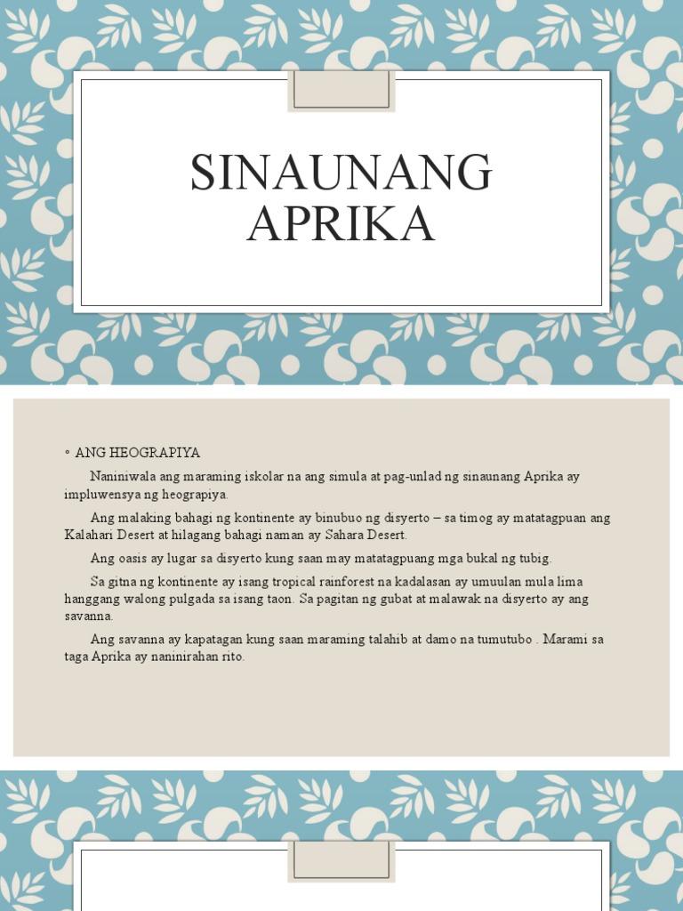 SINAUNANG APRIKA.pptx | PDF