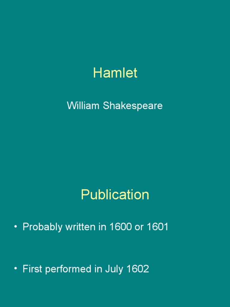 Hamlet Intro | PDF | Hamlet | Works Based On Literature