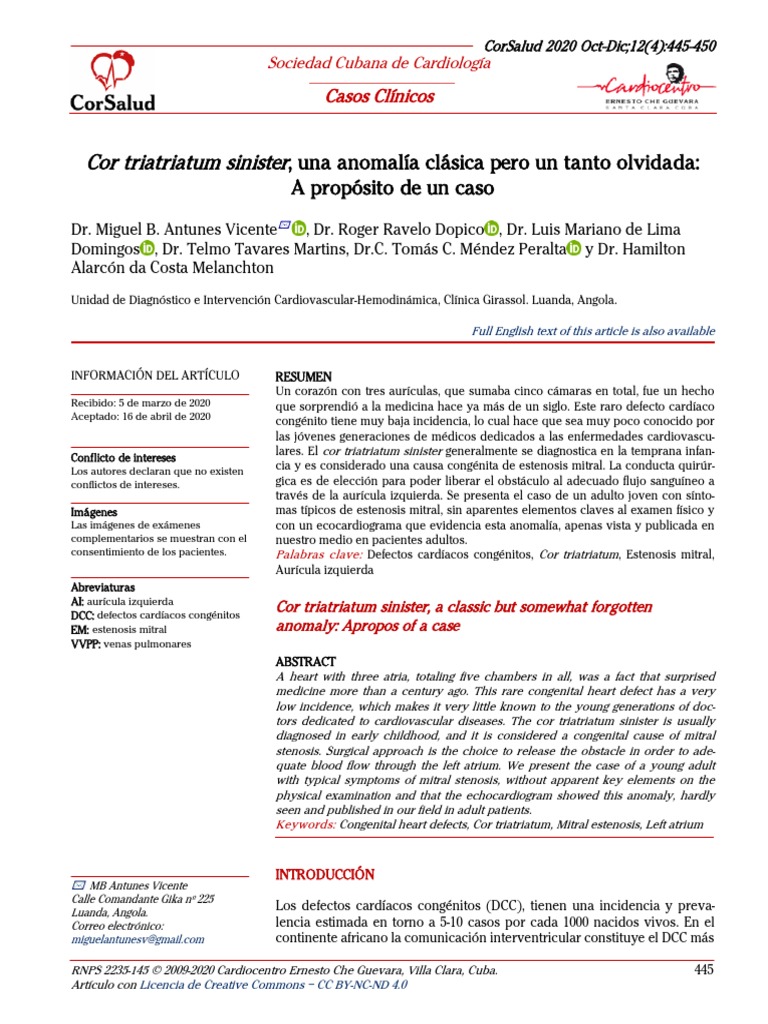 Cor Triatriatum Sinister 2020 PDF | PDF | Ciencia y matemáticas