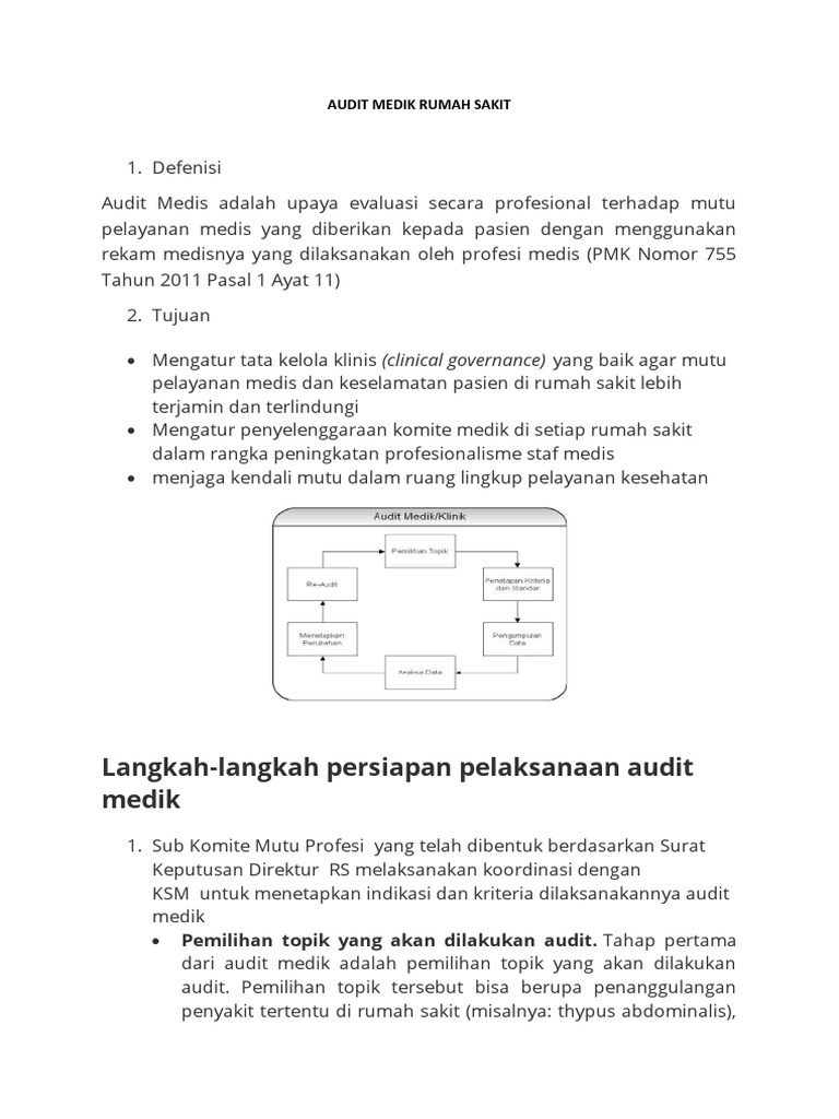 Langkah-Langkah Persiapan Pelaksanaan Audit Medik | PDF