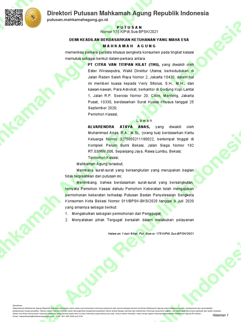 Putusan 175 K PDT - Sus-Bpsk 2021 20220901134955 PDF | PDF