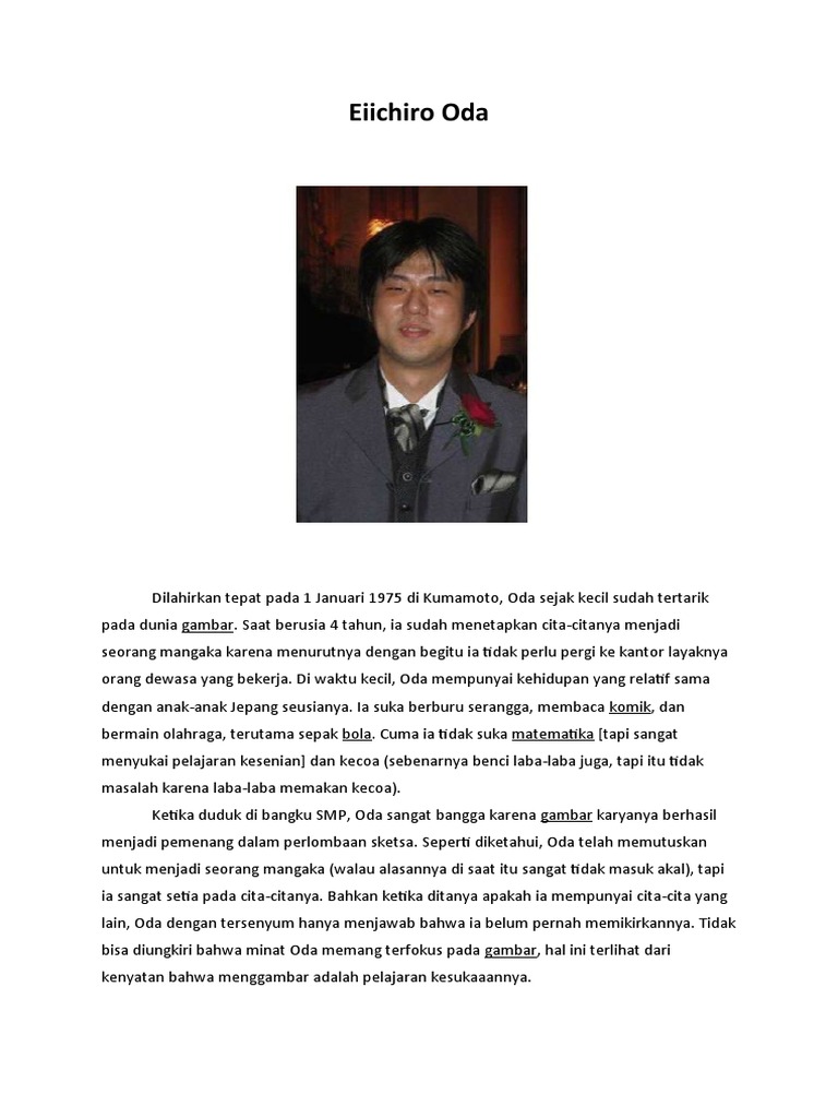 Biografi Eiichiro Oda | PDF