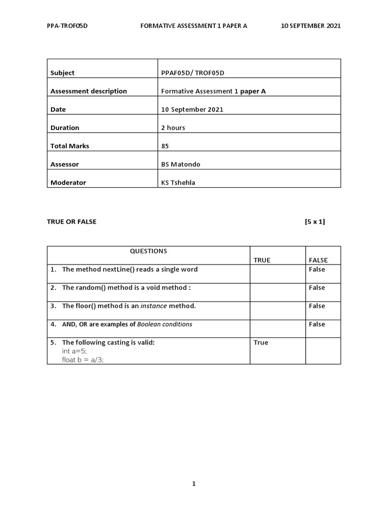 Fa1 Paper A' PDF | PDF | Computer Programming | Software Engineering