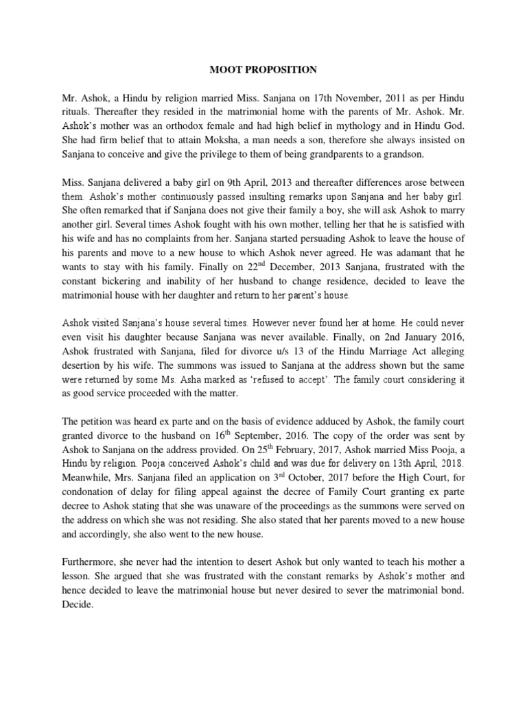 1) Moot Proposition Final | PDF