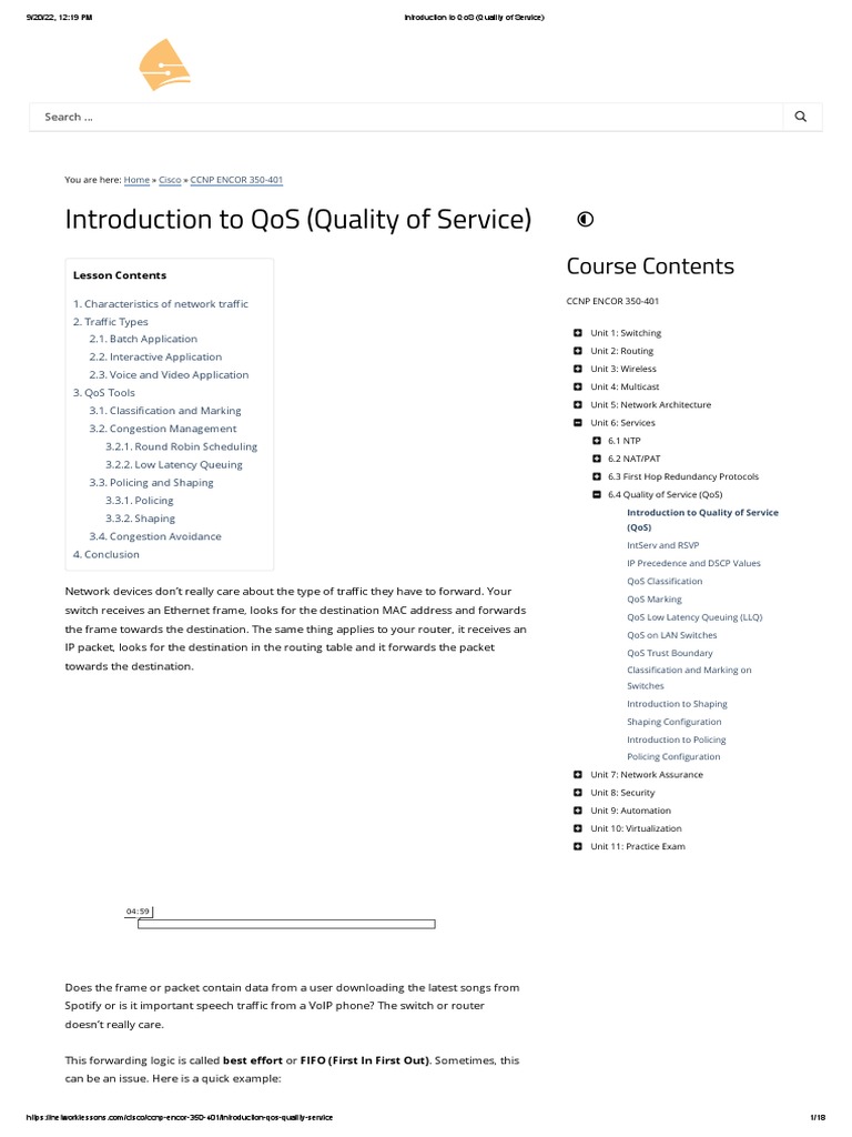 Introduction To QoS (Quality of Service) | PDF