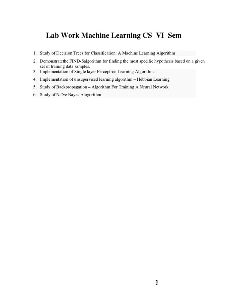 VI Sem Machine Learning CS 601 PDF | PDF | Artificial Neural Network | Machine Learning